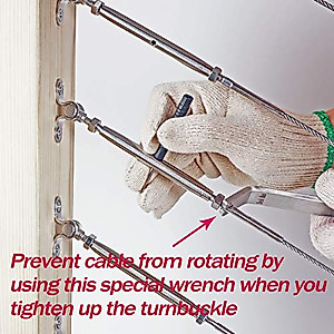 Deck Man T316-Stainless Steel Adjustable Angle 1/8" Cable Railing Kit/Hardware for Wood Post，Marine Grade (30 Pack)