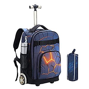UNIKER Rolling Backpacks for Teens,Duffel Bag for Travel Backpack with Wheels,Trolley School Bag with Pencil Case,Carry on Suitcase