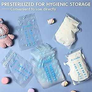 Sherr 500 Count Breastmilk Storage Bags 8 oz Breast Milk Storing Freezer Bags for Breastfeeding with Pour Spout Thickened Design Leak Proof Double Seal Self Standing Breastfeeding Storing Bags