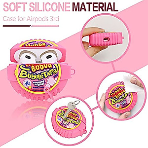 Cute Airpods 3 Case,6in1 Silicone Airpods 3rd Generation[2021] Accessories Protective Cover,3D Kawaii Food Funny Fashion Cartoon Airpods 3 Charging Case Skin for Girls Women with Keychain(Bubba Candy)
