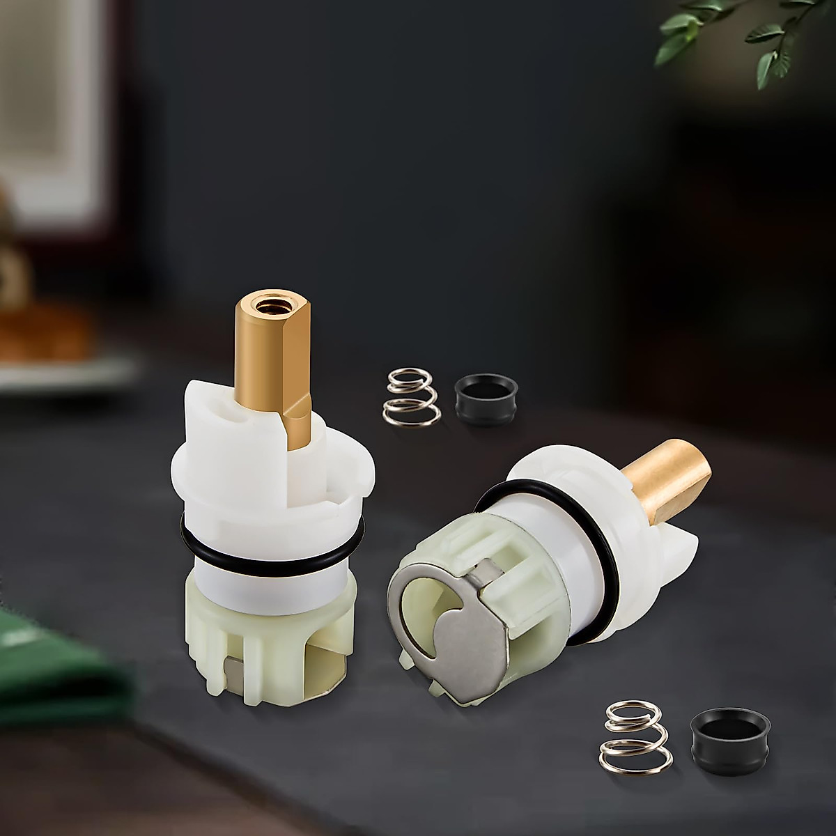 RP25513 faucet stem assembly, Replacement Kit for Delta two handle faucet repair kit, Includes RP4993 Seats and Springs, 2 Pack