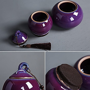 Kitchen Canisters Ceramic Food Storage Jar Gourd Shape with Metal Airtight Lid for Tea, Coffee, Herb, Sugar, Spice, Nuts