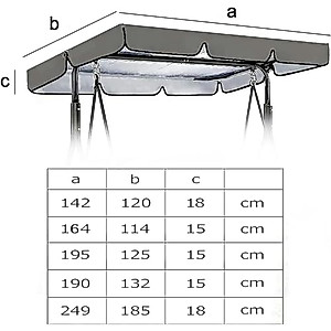 BTURYT Replacement Canopy for Swing Seat 2 ; 3 Seater Sizes, Garden Swing Canopy Replacement Waterproof, Outdoor Garden Chair Awning Cover