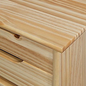 Linon Home Decor Products Corinne Six Drawer Storage, Natural Rolling Cart