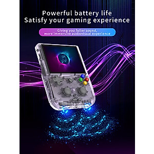 RG405V Handheld Game Console Retro Games Consoles with 3.5 Inch IPS Screen 64G TF Card 5474 Classic Games 2100mAh Battery Support Linux, HDMI and TV Output Purple