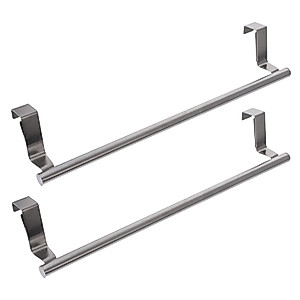 Housoutil 2pcs Door Towel Rack Stainless Steel Towel Rack Over Door Towel Holder Wall Towel Holder Versatile Towel Holder Metal Hangers Wall Mounted Towel Bar Ledge Back Style Individual
