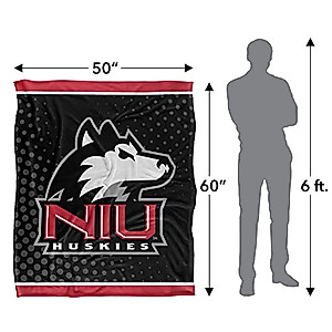 Northern Illinois University Blanket, 50"x60" Logo Dots Silky Touch Sherpa Back Super Soft Throw Blanket