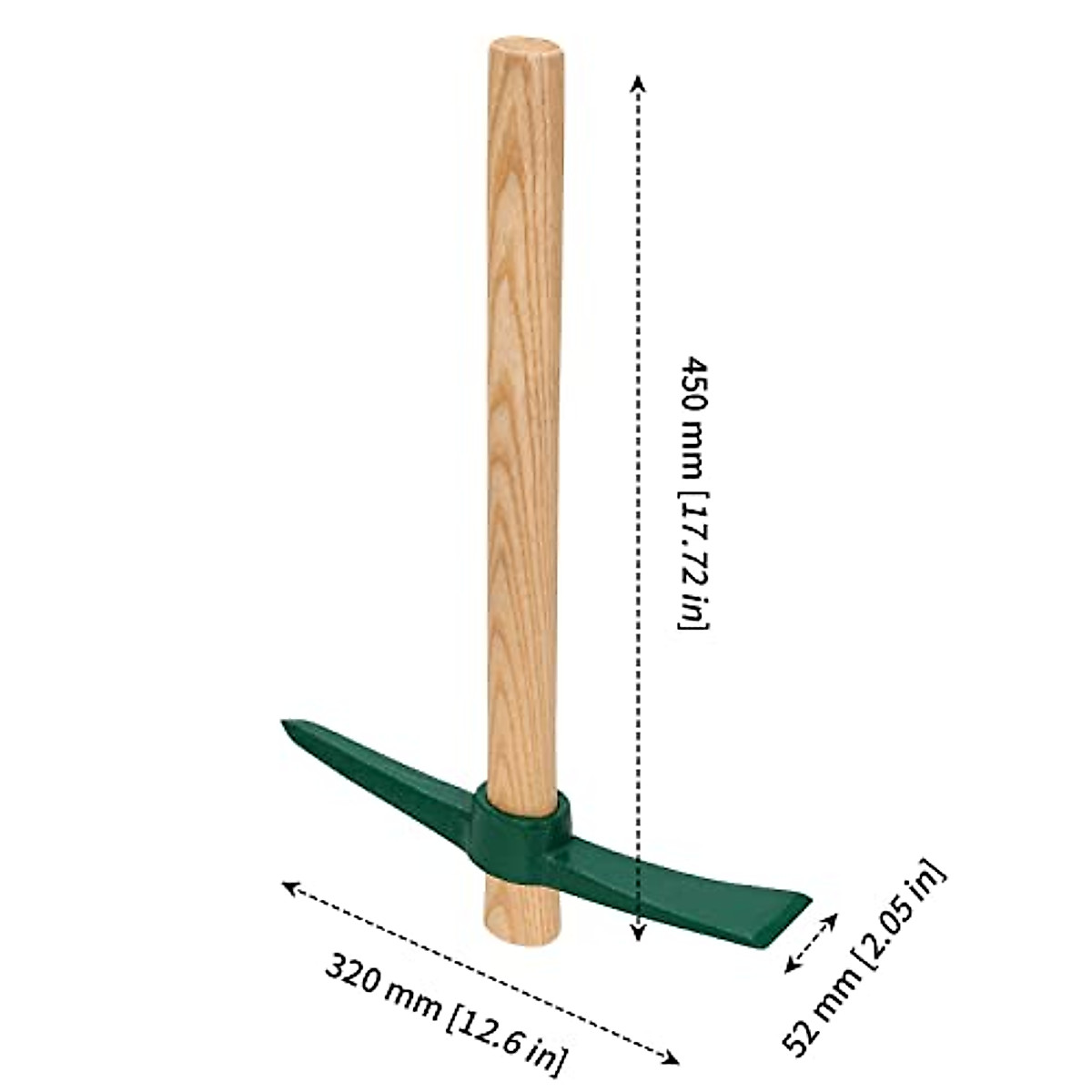 MANCHAP 2 PCS 17.7 Inch Pick Mattock Hoe, Small Garden Pick Tool with Hardwood Handle for Weeding, Digging, Cultivating, Camping or Prospecting