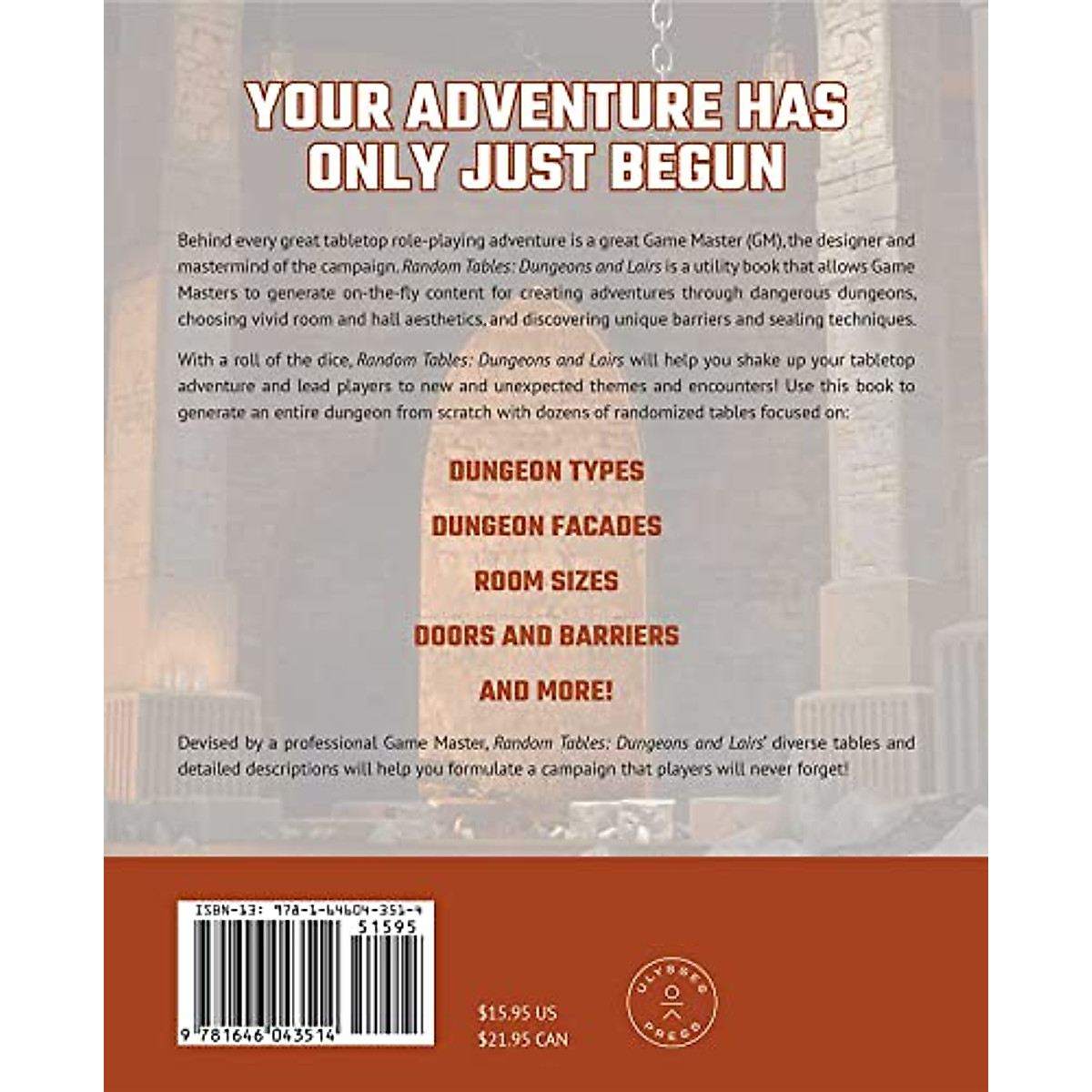 Random Tables: Dungeons and Lairs: The Game Master's Companion for Creating Secret Entrances, Rumors, Prisons, and More