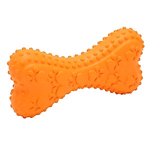 Vitdipy Dog Chew Toy Bone Shape Rubber, Safe Eco Friendly Dog Squeaky Toys for Aggressive Chewers Puppy Medium Large Dog Breeds Dental Care
