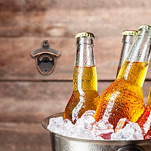 Wall Mounted bottle Opener, Christmas Funny Wall Mount Bottle Opener for Men Father Beer Lovers,Novelty Birthday Fathers Day with Mounting Screws Wall Anchors（1 Pack)