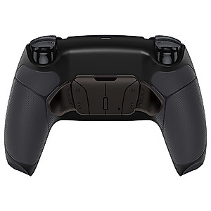 eXtremeRate Black Real Metal Buttons (RMB) Version RISE4 Remap Kit for PS5 Controller BDM-030 040 050 with Rubberized Grip Redesigned Back Shell, Upgrade Board & 4 Back Buttons for PS5 Controller