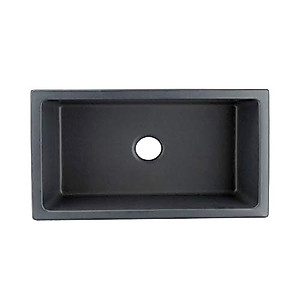 Vintage Tub & Bath 33 Inch Plain Front Fireclay Reversible Apron Farmhouse Sink - Matte Dark Gray