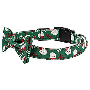 Tangpan 2pcs Soft Cotton Christmas Pet Dog Collar, with Removable Bow-Tie Décor ( Red & Green Bow-Knot,S )