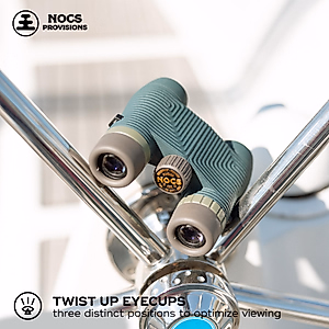 Nocs Provisions Standard Issue 8x25 Waterproof Binoculars, 8X Magnification, Bak4 Prism, Wide View Multi-Coated Lenses for Bird Watching, Hiking & Backpacking - Cypress Green II