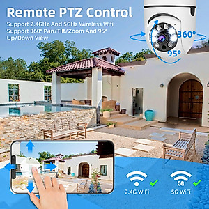 Nossley 5G Wifi Light Bulb Camera,360°HD Security Camera,Light Camera Full Colour Night,Two Way Talk Sound Alarm, Cameras Wireless Outdoor Motion Detection ,Cloud Service Free Trial1month, White