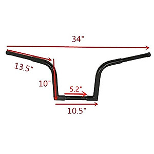 Green-L 10" Rise Frisco Ape Hanger FAT 1-1/4" Handlebar Bars Fit for Harley Sportster XL883 XL1200 Custom FLST FXST