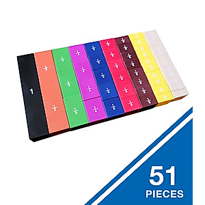 Ideal School Supply Carson Dellosa Fraction STAX Math Manipulative—51 Colorful, Stackable Math Cubes, One Whole—Twelfth Fractions, 9-Peg Base, Hands-On Fractions Manipulatives (52 pc)
