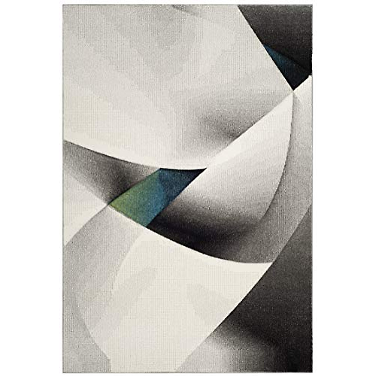 SAFAVIEH Hollywood Collection 5'3" x 7'6" Grey / Teal HLW713D Mid-Century Modern Non-Shedding Living Room Bedroom Dining Home Office Area Rug