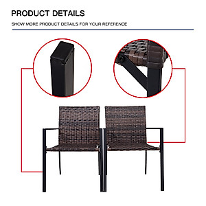 Y Enjoy 2 Pieces Patio Chairs Set,Outdoor Wicker Dining Chairs All-Weather PE Rattan Armchair,Steel Frame,w/Armrests for Garden Outdoor Furniture for Backyard Deck (Brown)