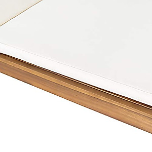 Christopher Knight Home 314846 Caily Chaise Lounge Set, Teak Finish + Cream