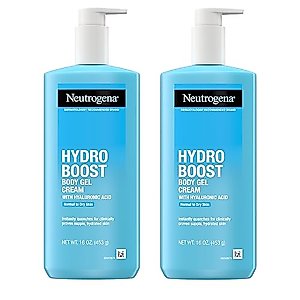Neutrogena Hydro Boost Body Gel Cream, Hydrating Body Lotion with Hyaluronic Acid for Normal to Dry Skin, Hyaluronic Acid Lightweight Moisturizer, 16 OZ (Pack of 2)