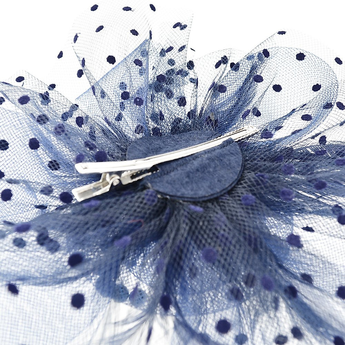 DRESHOW Fascinators Hat Flower Mesh Ribbons Feathers on a Headband and a Clip Tea Party Headwear for Girls and Women