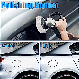 9PCS Polishing Bonnet Pads,9 to 10 Inch Polisher Bonnet Buffer Bonnets Waxers Bonnet,Buffing Pad Cover Waxing Bonnet,Mix Pack 3 Microfiber 3 Coral Fleece 3 Woolen for Car Polisher