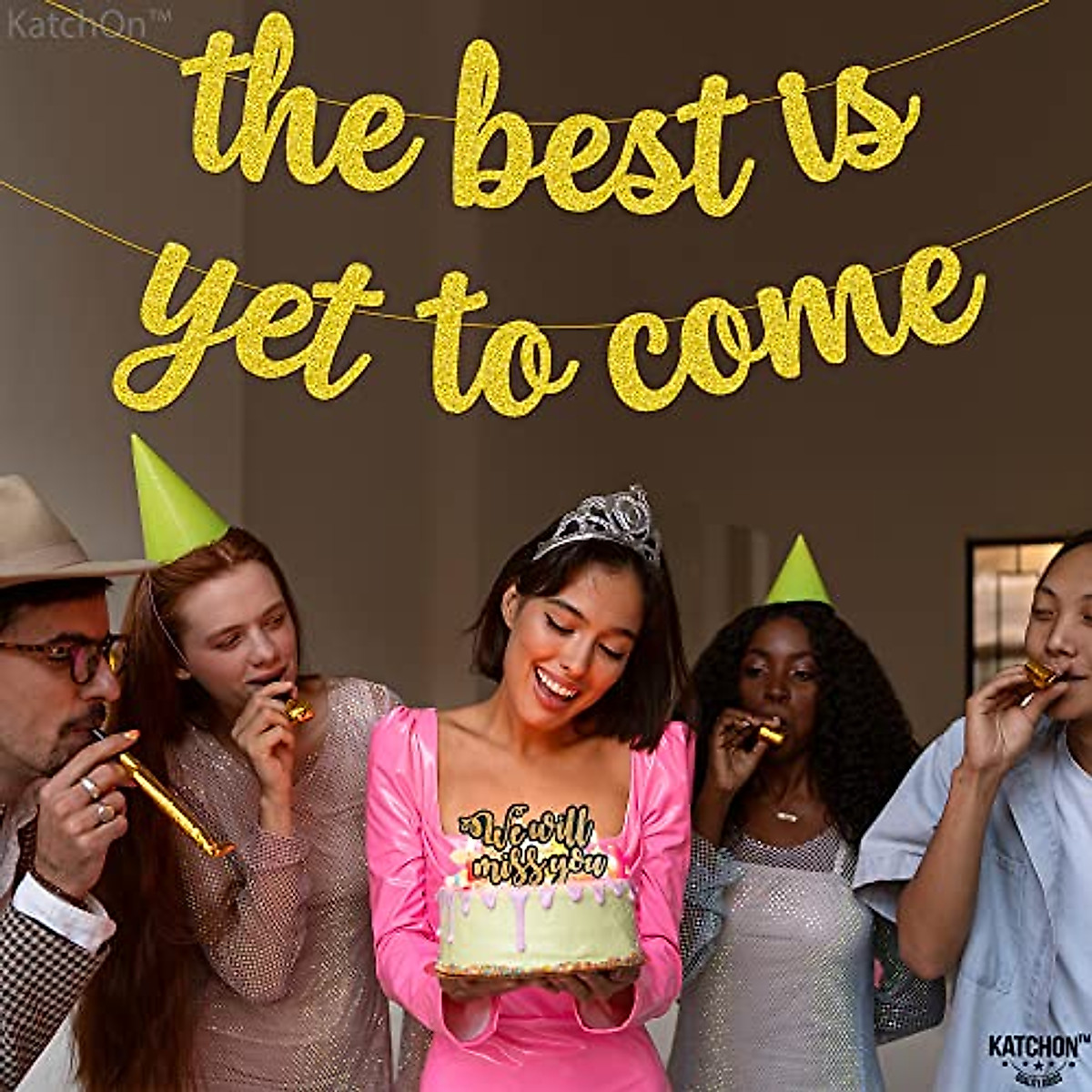 Glitter, The Best Is Yet To Come Banner - 10 Feet, No DIY | Congratulations Banner for Congratulations Decorations | Farewell Decorations Party | The Best Is Yet To Come Sign for Wedding Decorations