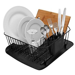 Rubbermaid Dish Drainer Tray, Plastic, Black, 1938748