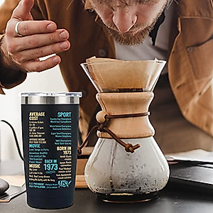 Henghere Happy 50th Birthday Gifts for Men women, 50 Years Old Gifts, Fifty Birthday Present, Funny Birthday Tumbler Cup Gifts（Black）