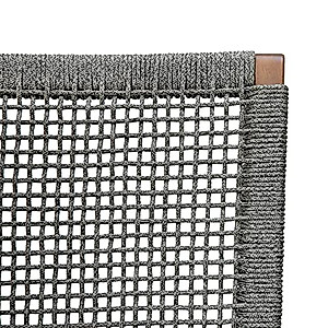 Teamson Home PT-OF0013 Eucalyptus Solid Wood Patio Arm Modern Rope Hand Weaving High Back Club Chair for Outdoor Garden Backyard, Gray