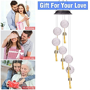 Winzwon Gifts for Mom Mothers Day from Daughter Solar Wind Chimes Outdoor Home Mobile Hanging Garden Patio Porch Yard Decor Birthday Gifts for Women