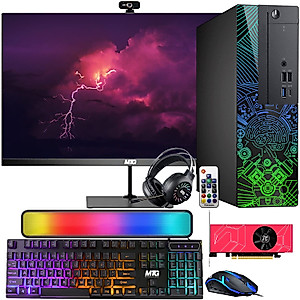 Lumos 8 Gaming Desktop PC, Intel Core i5 7th Gen, AMD RX 6400 4GB DDR6, 8GB RAM, 256GB SSD + 2TB HDD, 22 Inch Monitor, PCI-E Bluetooth | Wi-Fi, RGB Kit, Win 10 Pro (Renewed)