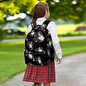 Swiss Bernese Mountain Dog Travel Laptop Backpack Casual Daypack with Mesh Side Pockets for Book Shopping Work