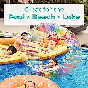 Greenco Kids Colorful Inflatable Water Wheel Roller Float | Giant Pool Float for Kids 52" Diameter | Inflatable Rolling Wheel | Lake Floats & Pool Toys | Summer Fun for Pool, Lake, Beach Party