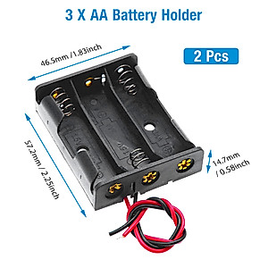 QTEATAK 8 Pack AA Battery Holder Bundle with Wire 1 AA Battery Holder 1.5V, 2 Pcs, 2 AA Battery Holder 3V, 2 Pcs, 3 AA Battery Holder 4.5V, 2 Pcs, 4 AA Battery Holder 6V, 2 Pcs