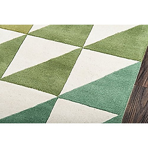 Novogratz by Momeni Rugs Delmar Collection Agatha Side Triangles Area Rug, 5'0" x 8'0", Lime Green (DELMADEL-6LIM5080)