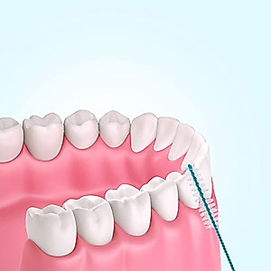 Cowwell Interdental Brush Teeth Soft Dental Picks Tooth Floss Interdental Brush Betweens Interdental Brush Refills White Refills for Tooth Cleaning (Tight, 100 Pieces)