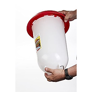Plastic Poultry Drinker (3 Gallon) - Little Giant - Heavy Duty Plastic Gravity Fed Water Container Jar (Red) (Item No. 7906)