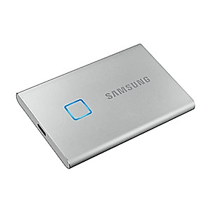 Samsung T7 Touch Portable SSD - 1 TB - USB 3.2 Gen.2 External SSD Metallic Silver (MU-PC1T0S/WW)