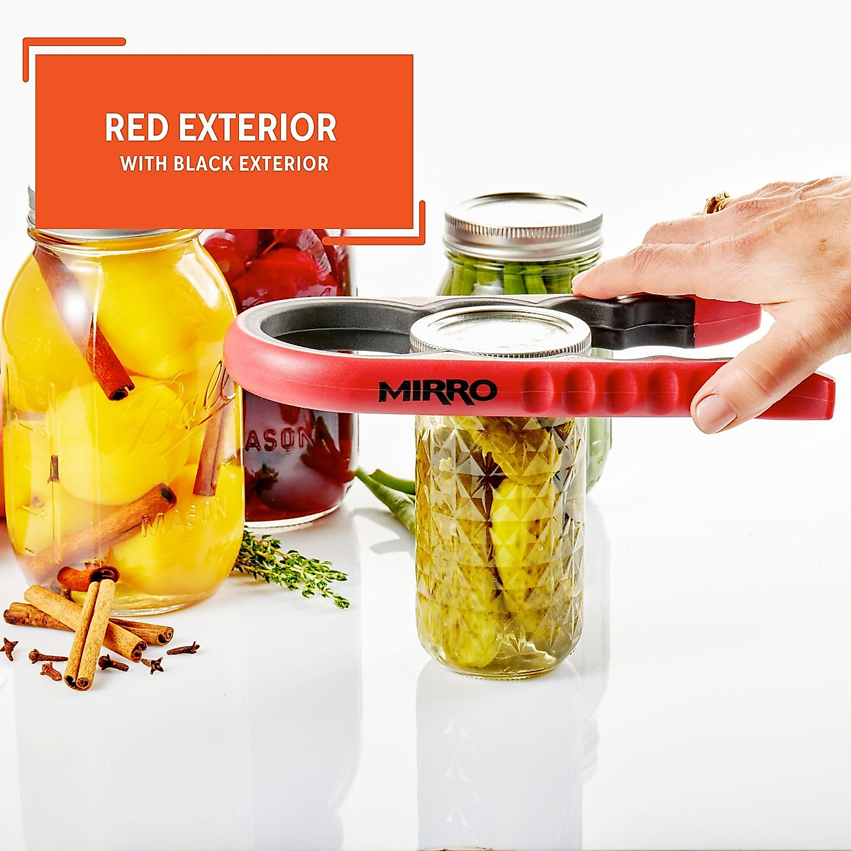 Mirro 4-Hole Silicone Folded Red Canning Jar and Bottle Opener MIR 11306