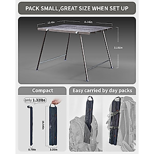 Flexifold Ultralight Aluminum Camping Table, Portable Folding Camping Table, Small Outdoor Side Table with Carry Bag for Outdoor Cooking, Picnic, Camp, Beach, Travel