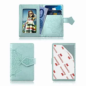 MEUPZZK Cell Phone Wallet Slim 3M Adhesive Credit Card Holder Stick on Wallet Cell Phone for iPhone/Android/Samsung Galaxy and Most Smartphones (M-Green)