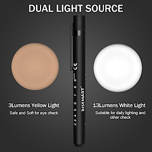 RISEMART Rechargeable Pen Light for Nurse, Rechargeable LED Portable Medical PenLight for Nurse, Doctor, First Aid, EMT, Nursing,Nursing Student,Warm/Cool White Black1