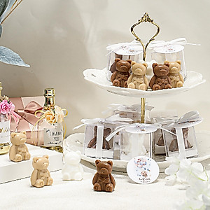 Geosar 36 Pack Bear Baby Shower Favors Baby Shower Soap Favors with Thank You Bear Cards and Boxes for Girls Kids Boys Baby Shower Decoration Guest Gift Supplies (White,light Brown,dark Brown)