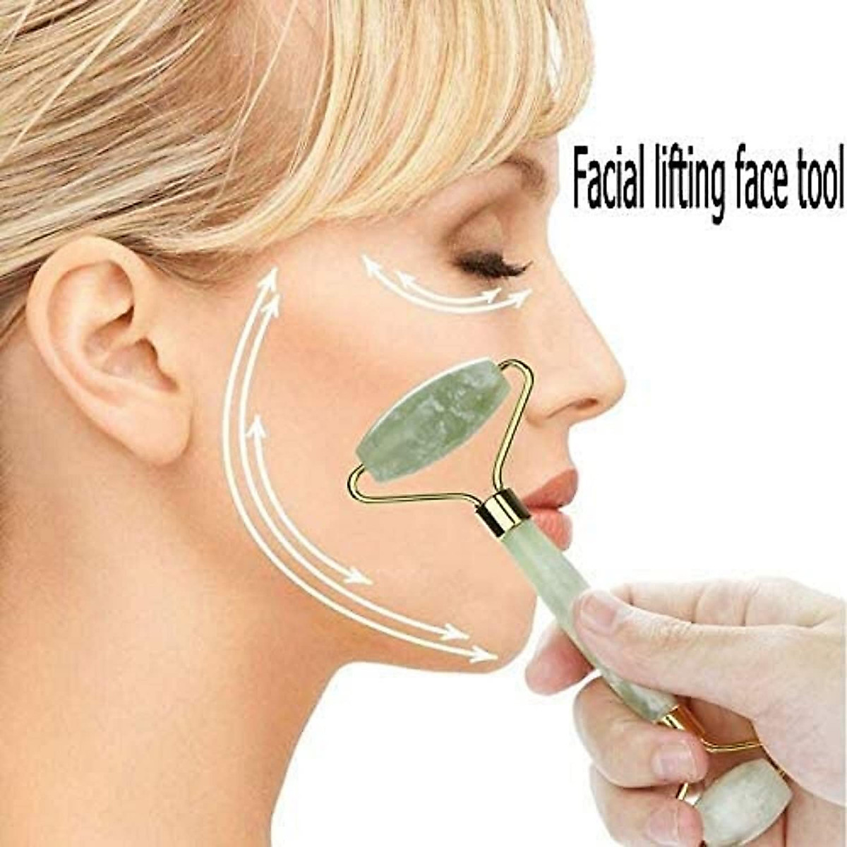 fuvooi Jade Gua Sha Facial Massager Set - 5 in 1 Skin Care Tools With Roller and Massager