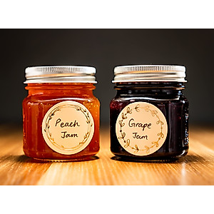 MONEST Waterproof & Oil Resistant Label Stickers for Jars and Lids |Pantry Labels | Mason Jar Labels | Sticker Labels | Canning Labels | Spice Labels | Bottle Labels | Mason Jar Labels (Golden Flower)