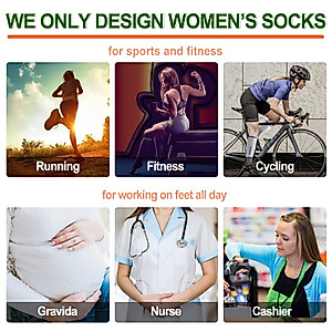 SUMARPO Running Compression Socks for Women,Unique 3D DOTS Cushioned Socks, Medical 20-30 mmHg Knee High Socks,2 Pairs