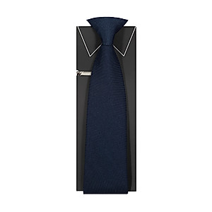 TIE G Clip on Tie for Uniform, Blade 3.30" (8.5 cm), Length 21.25" (54 cm) (Navy, Regular)